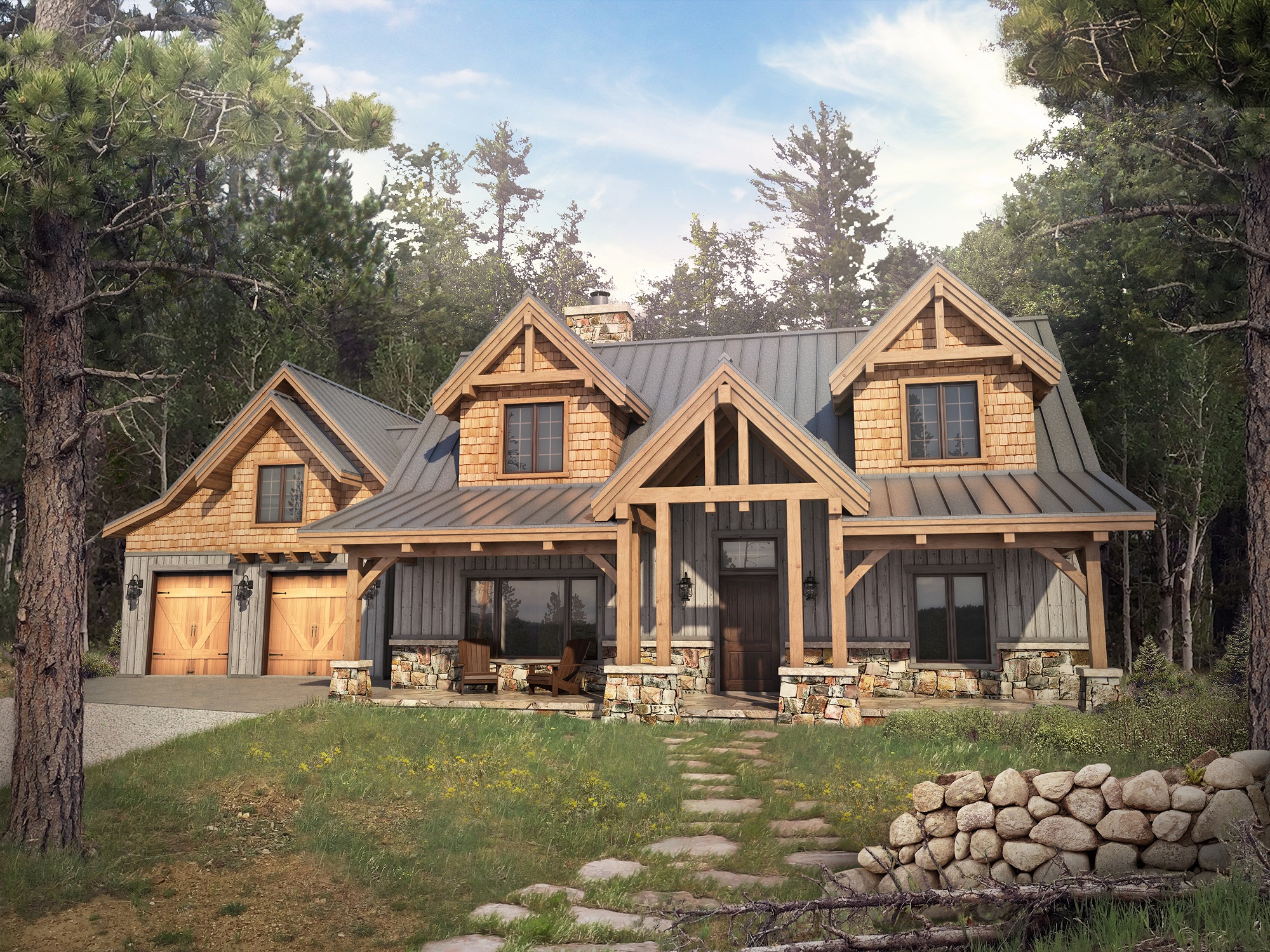 Colorado Timberframe_Floor Plan_Magnolia rendering - Colorado Timberframe