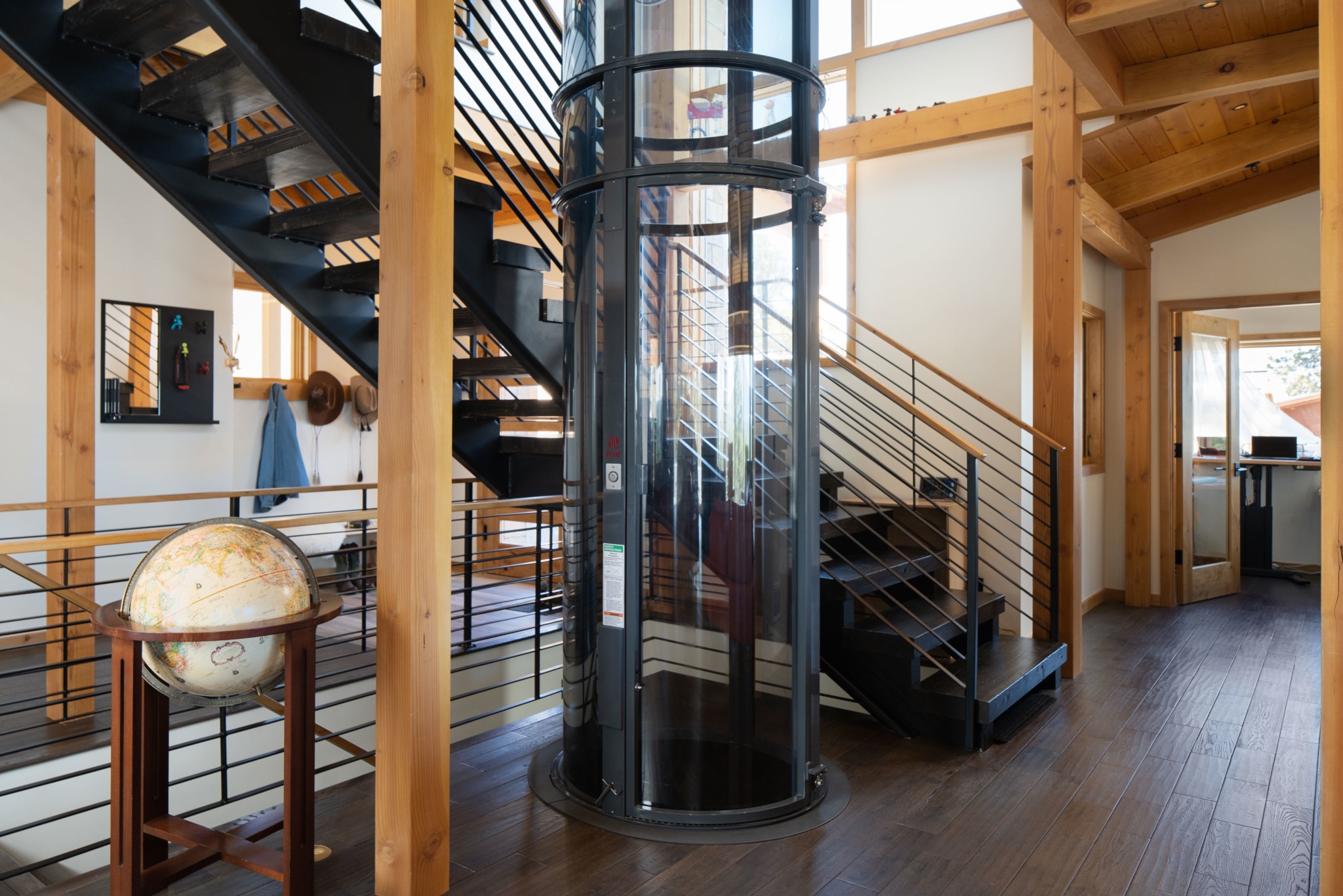 MagnoliaCornerstone-Elevator,-Hall - Colorado Timberframe